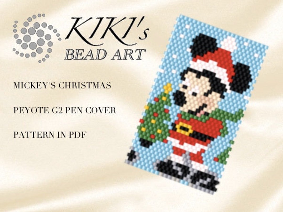 Pattern, Peyote Pen Cover Mickey's Christmas Cute Mickey Peyote Pattern ...