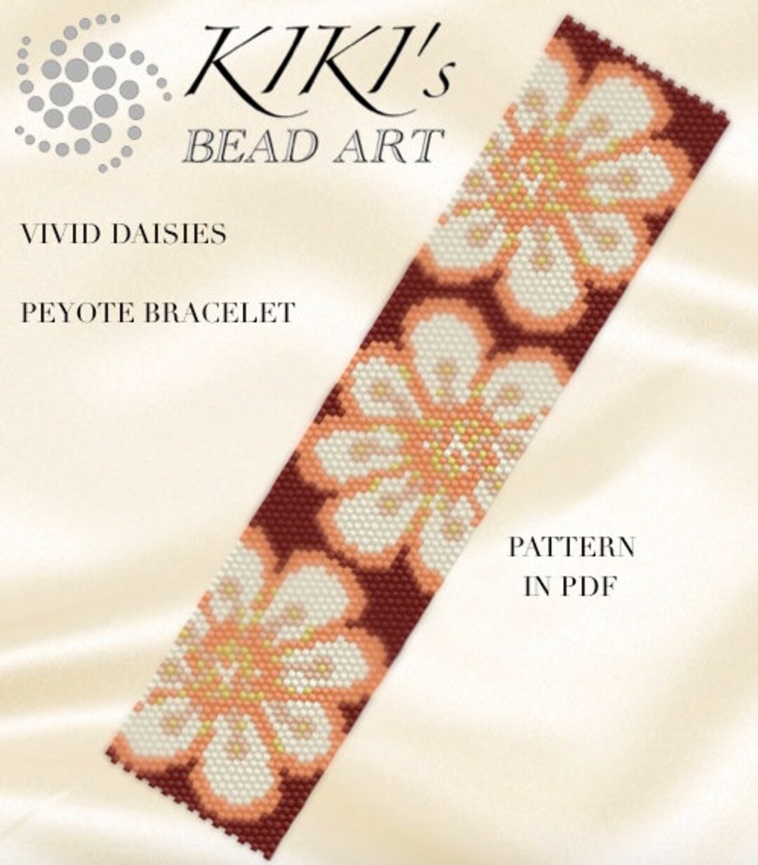 Peyote Pattern for Bracelet - Vivid Daisies Peyote Bracelet Cuff ...