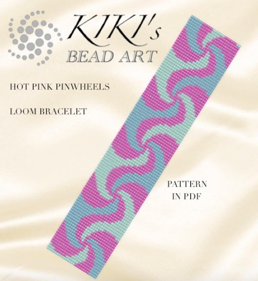 Bead Loom Pattern - Hot Pink Pinwheels LOOM Bracelet Pattern in PDF ...