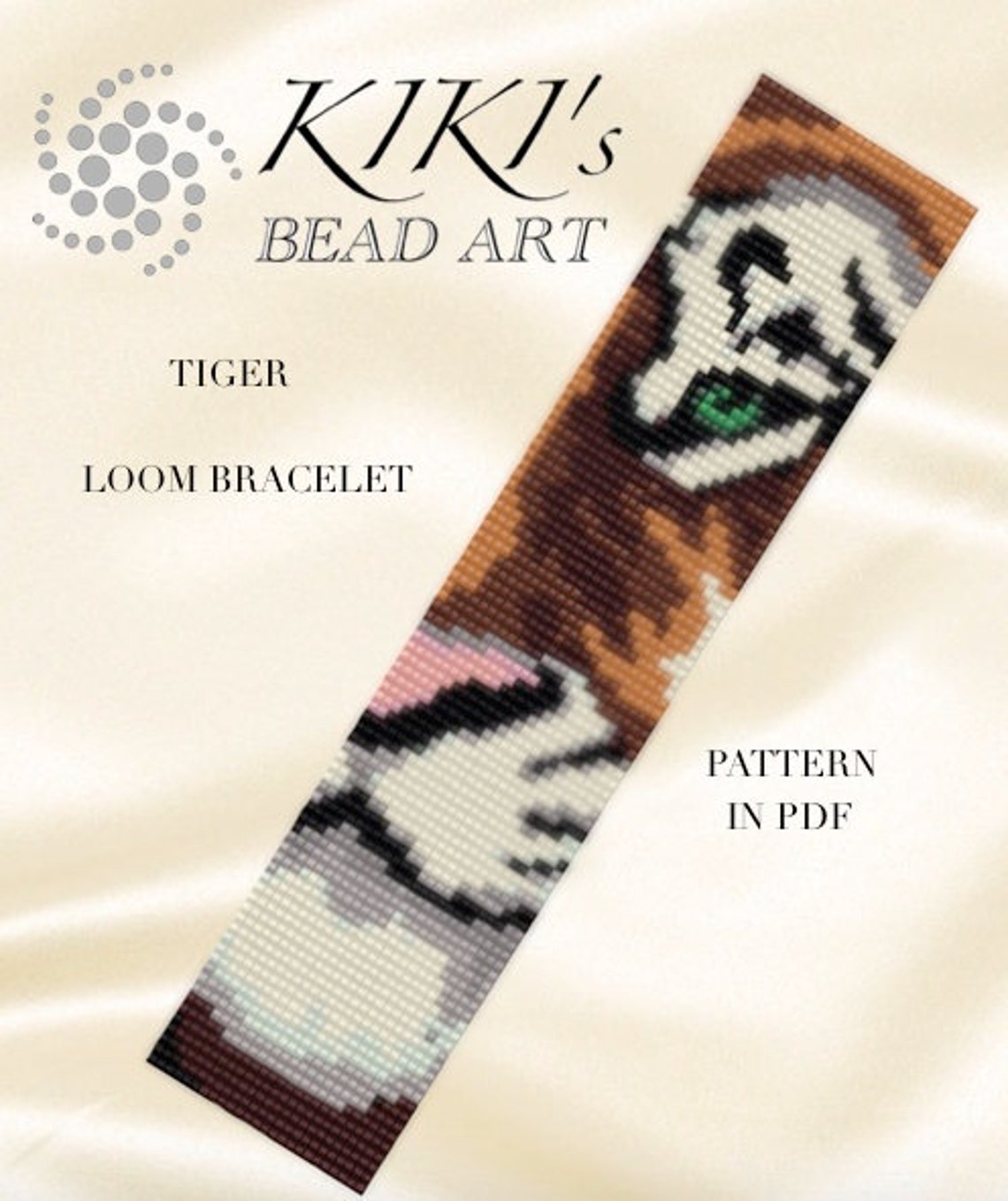 Bead Loom Pattern - Tiger - Wild Cat LOOM Bracelet Cuff Pattern in PDF ...