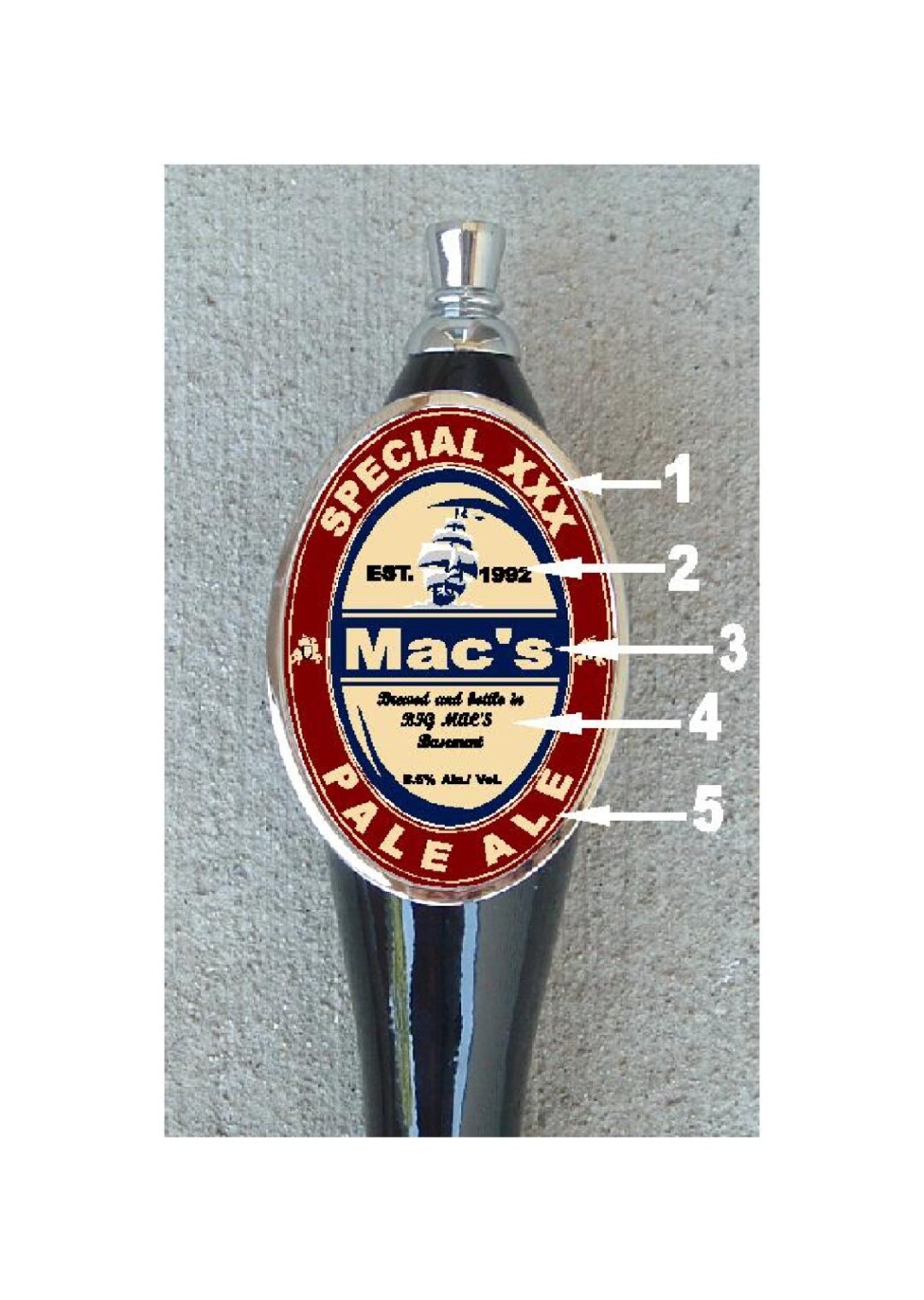 Custom Personalized Beer Tap Handle Ship Theme for Man Cave Bar ...