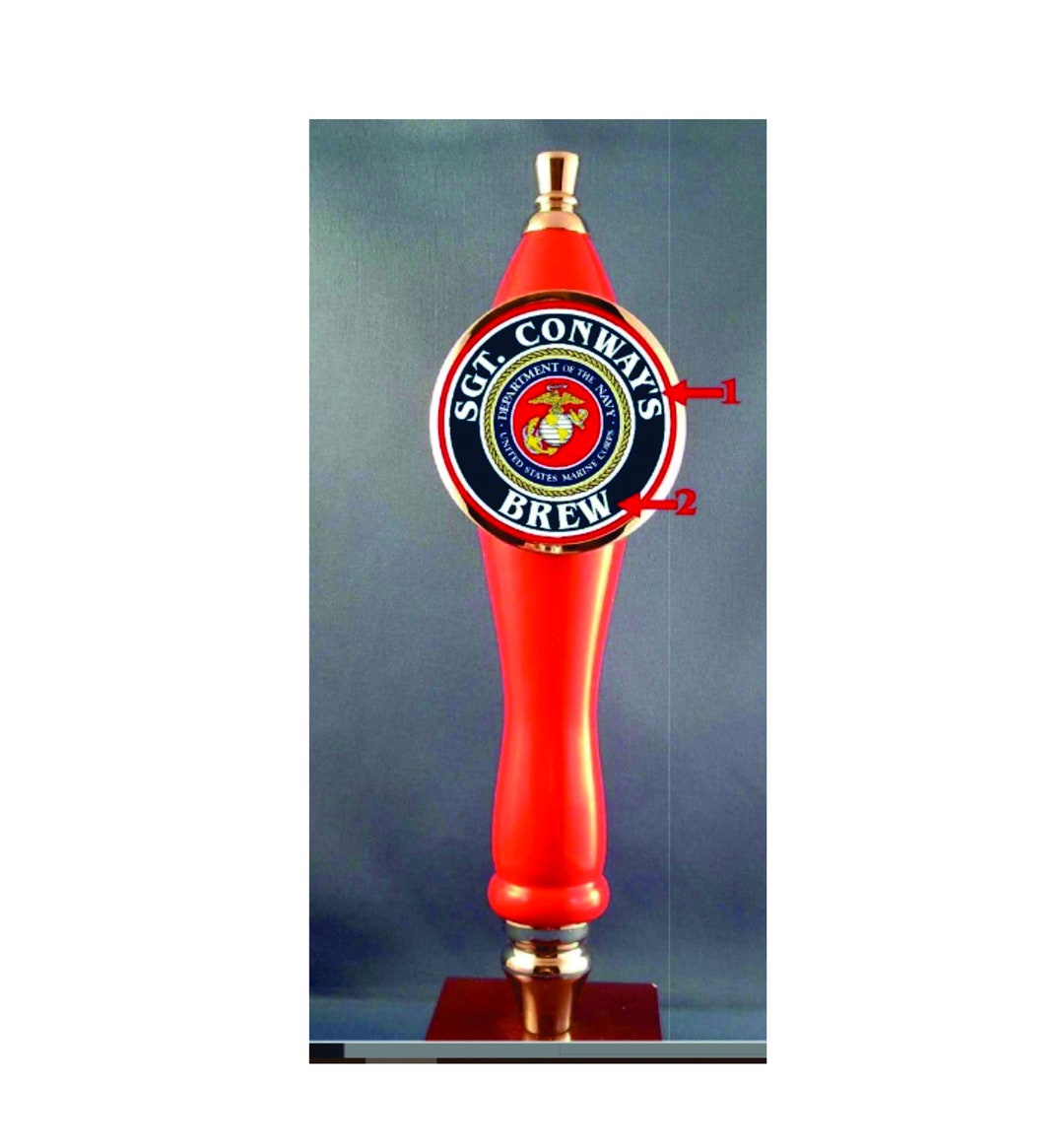 Custom Personalized Beer Tap Handle Bar Man Cave Bar Kegerator MARINE ...