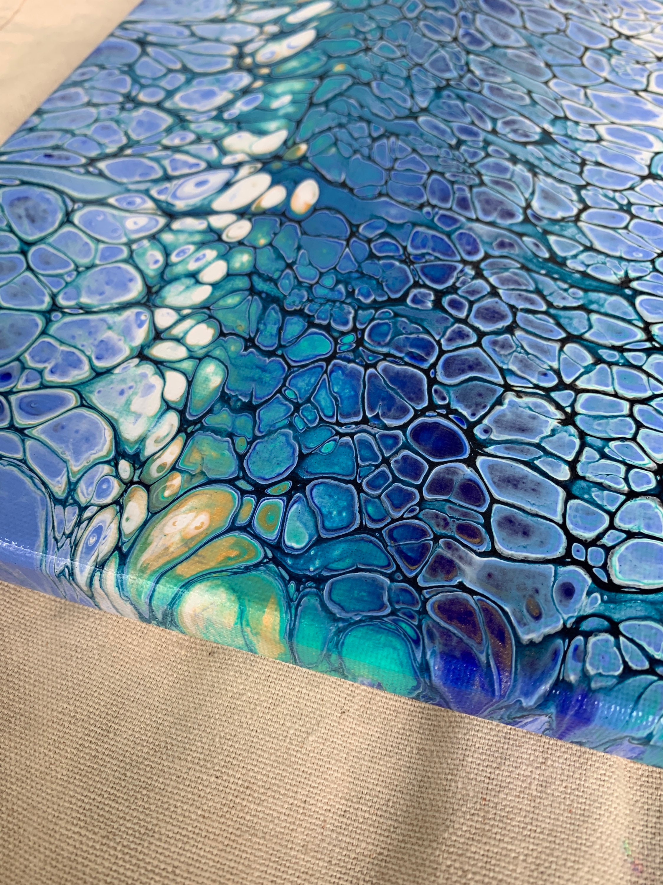 Shattered Glass, Acrylic Pour Painting 10x20 - Etsy