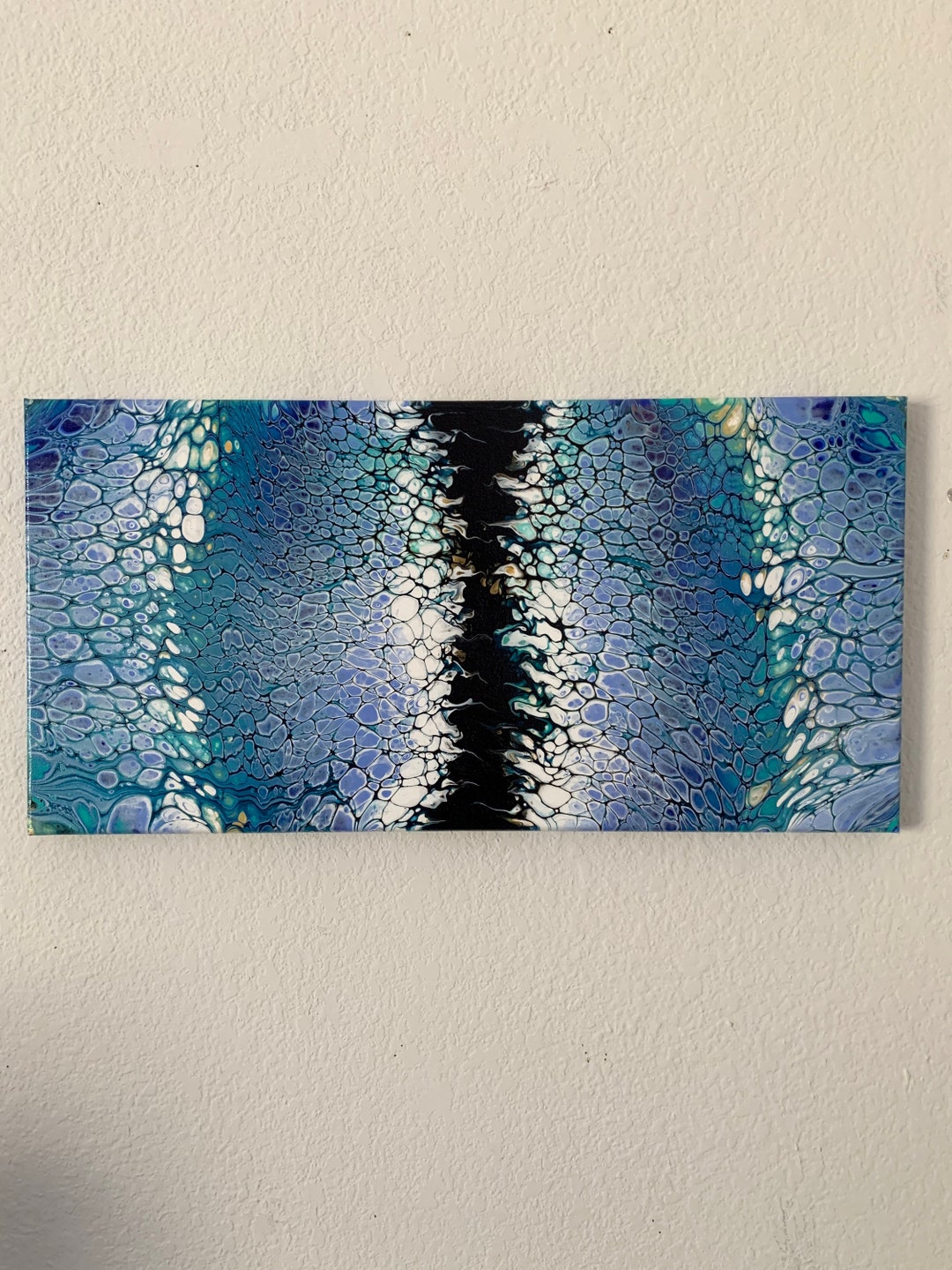 Shattered Glass Acrylic Pour Painting 10x20 - Etsy