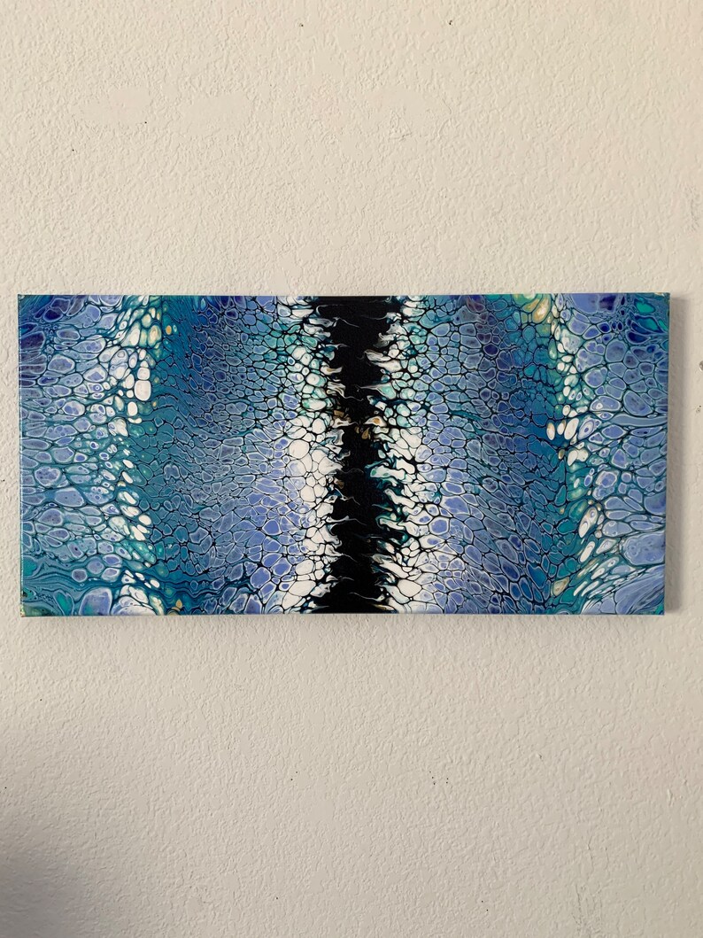 Shattered Glass, Acrylic Pour Painting 10x20 - Etsy