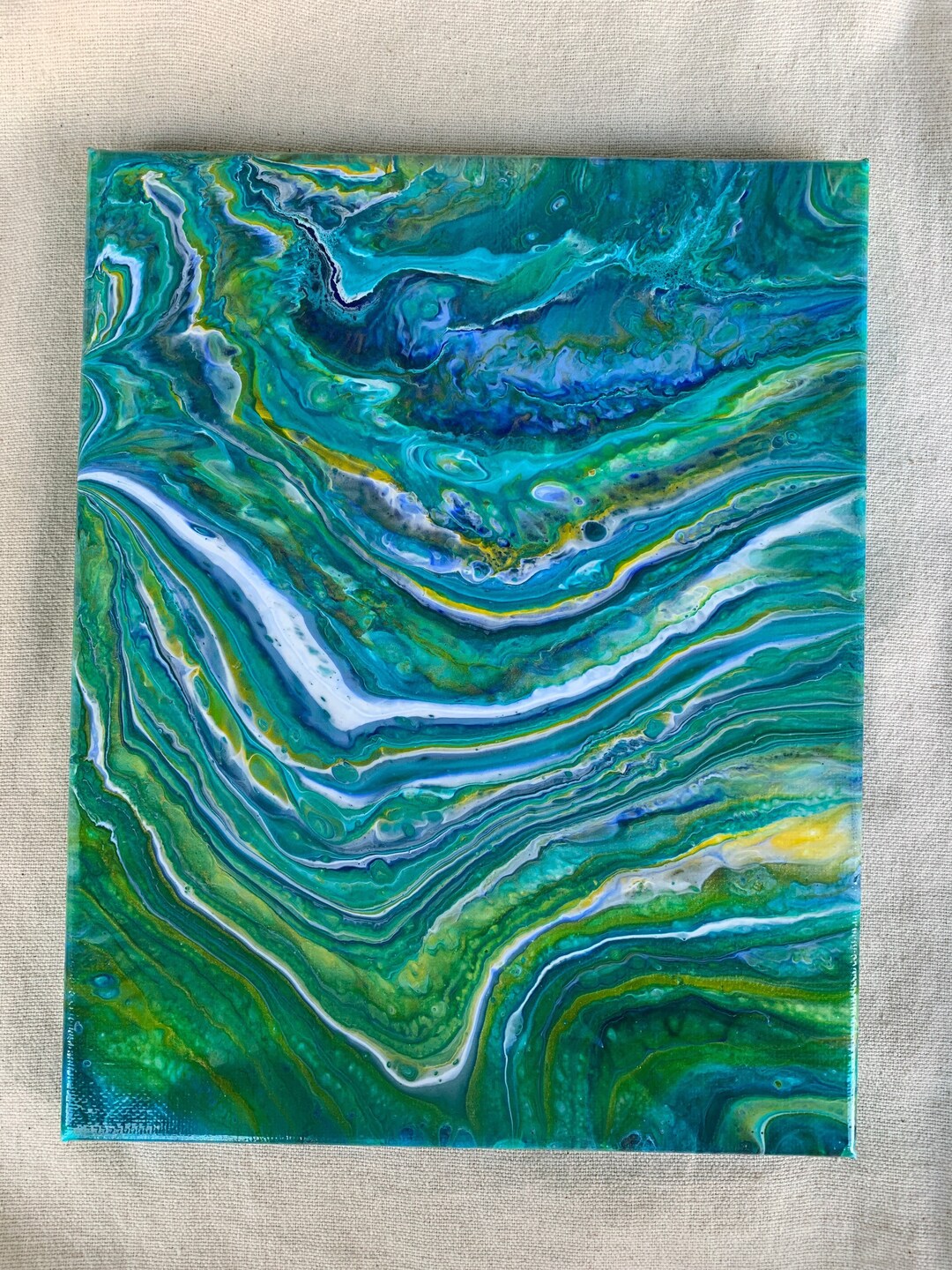 Topographic Map, Acrylic Pour Painting 8x10 - Etsy