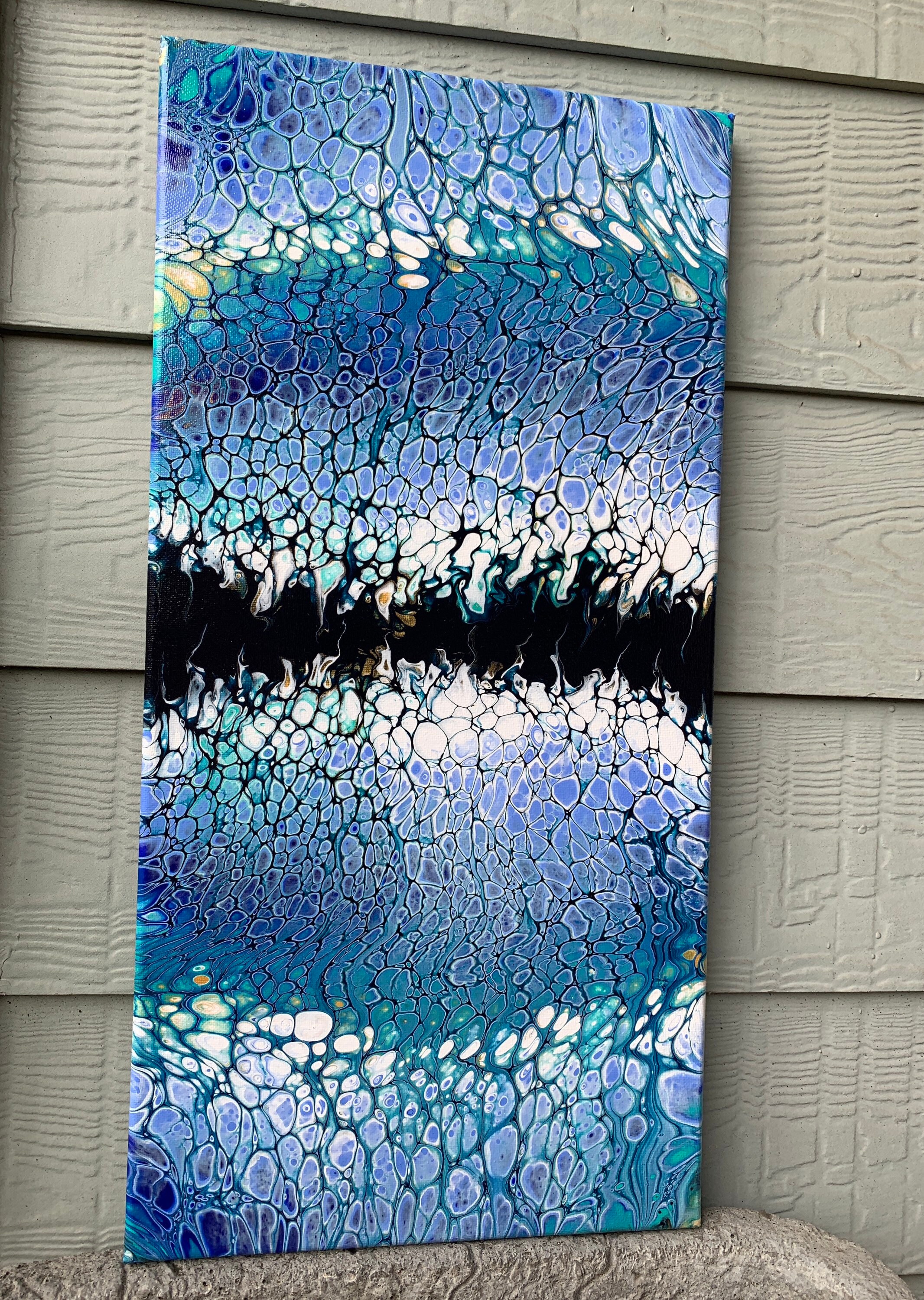Shattered Glass, Acrylic Pour Painting 10x20 - Etsy