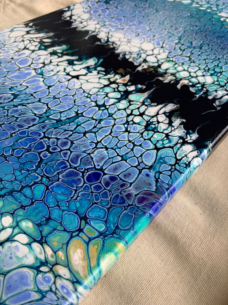 Shattered Glass, Acrylic Pour Painting 10x20 - Etsy