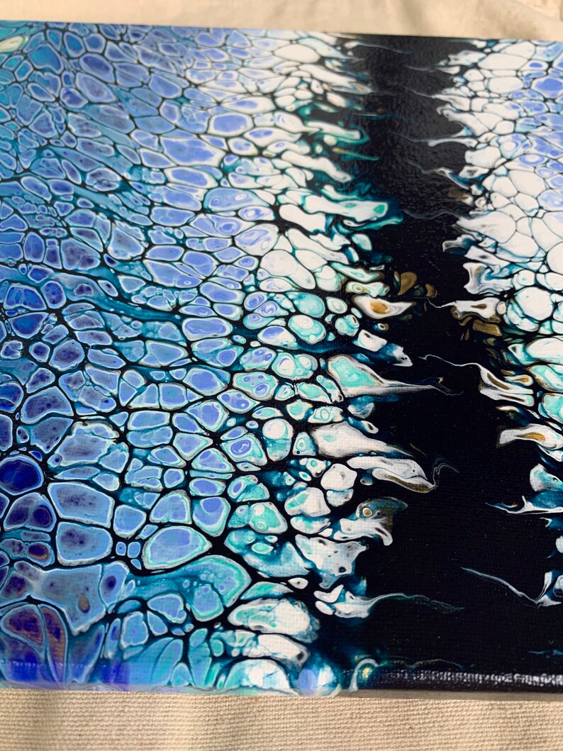 Shattered Glass, Acrylic Pour Painting 10x20 - Etsy