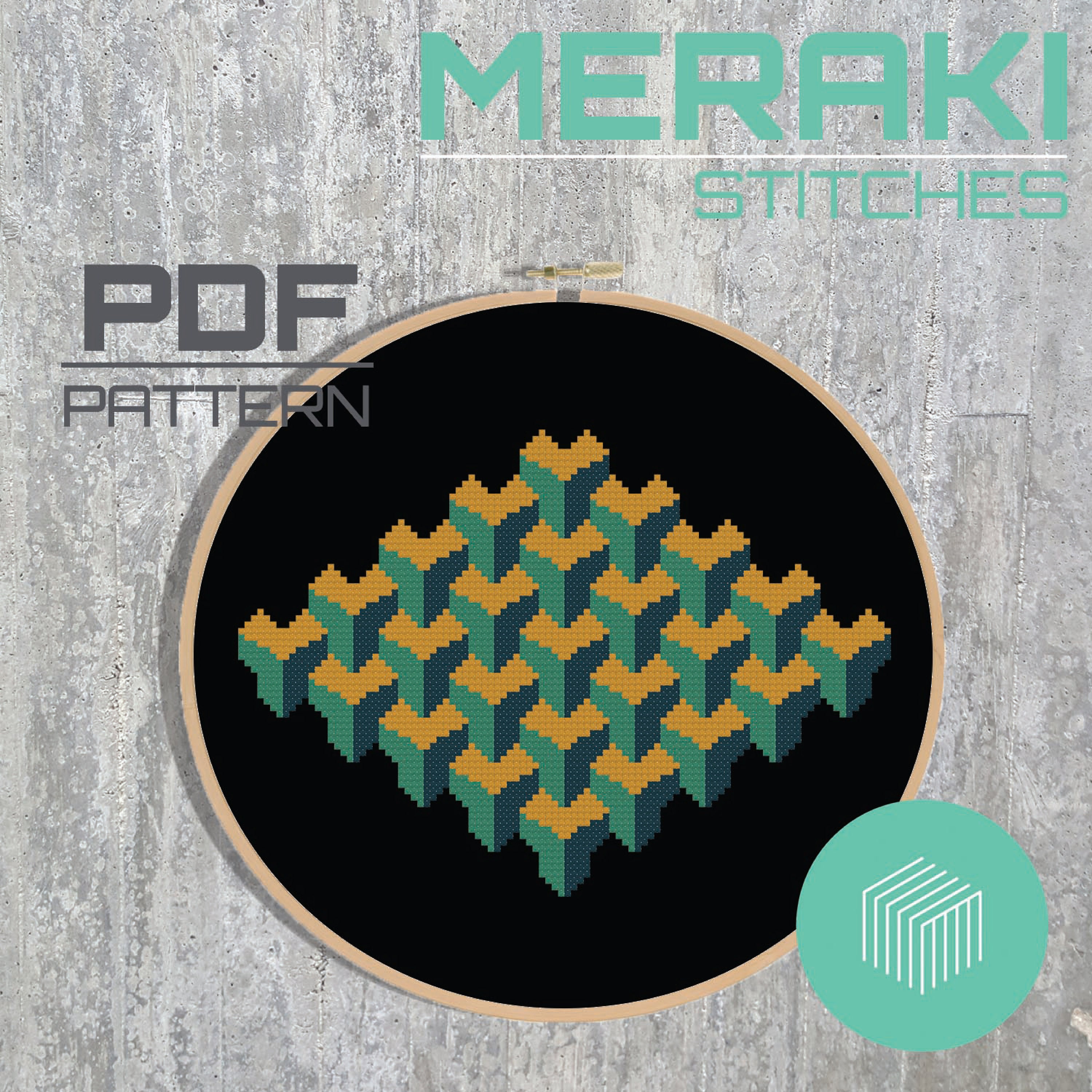 3D Y Pattern Geometric Optical Illusion Embroidery Cross Stitch PDF ...