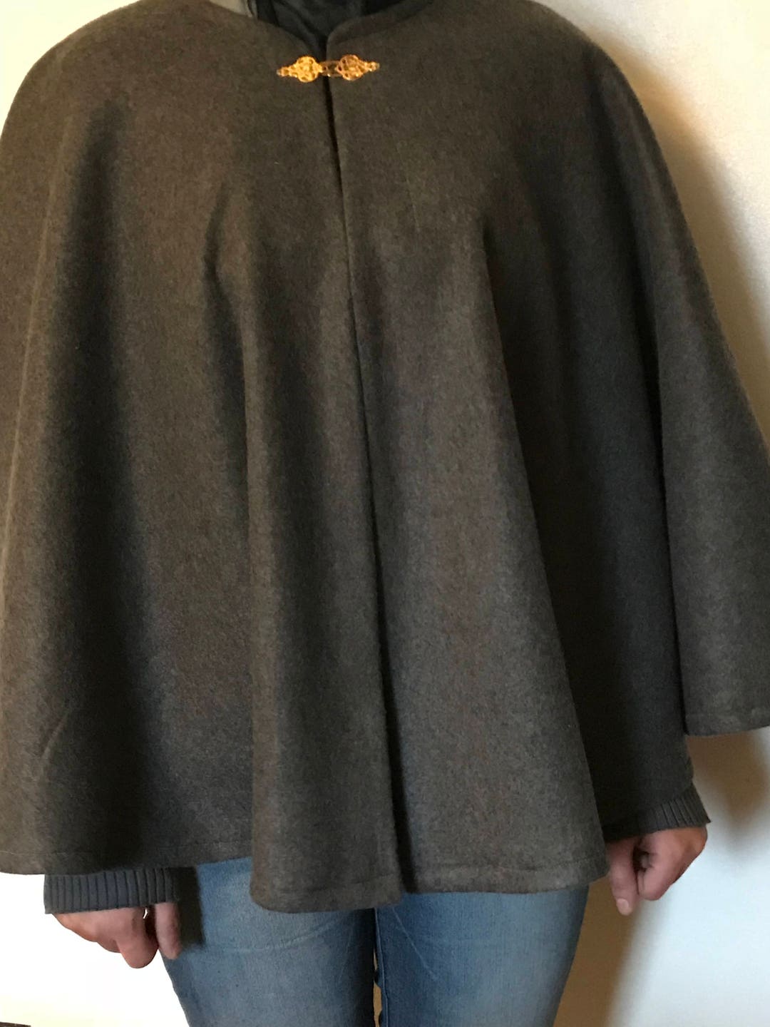 Handmade Charcoal Fleece Cape: Lightweight Stretchy Poncho - Etsy