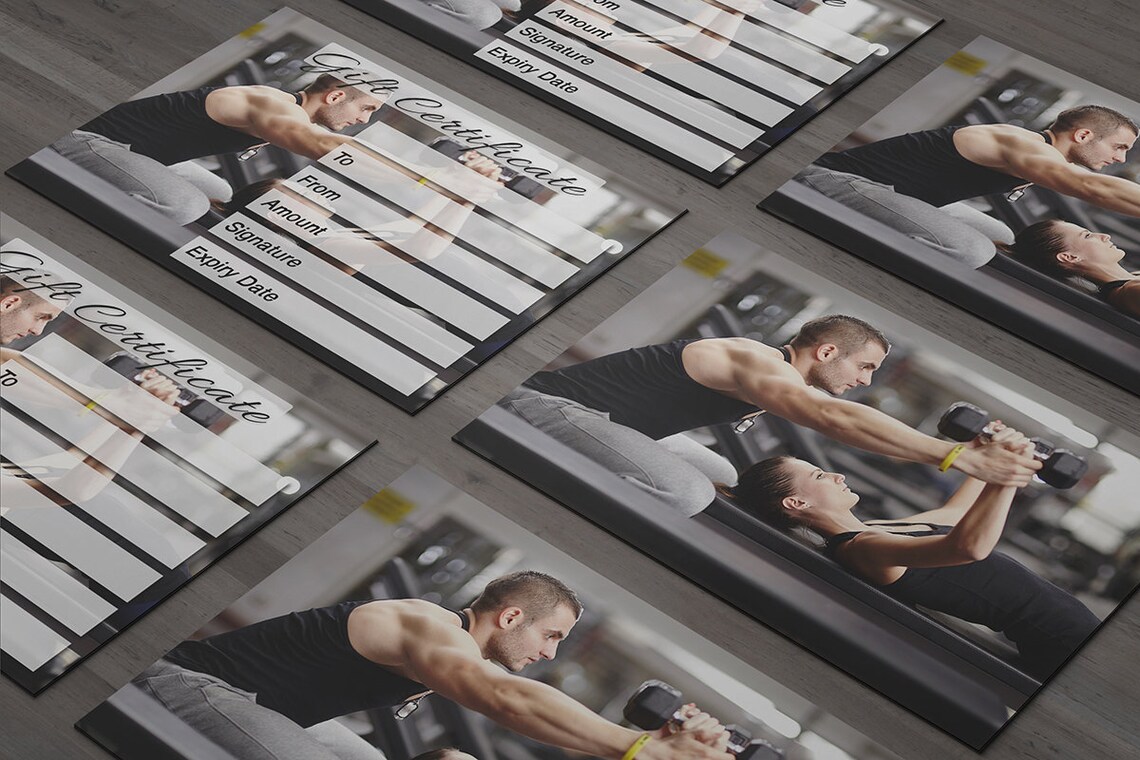 Blank Gift Voucher Cards for Gym Personal Trainer Workout Crossfit ...
