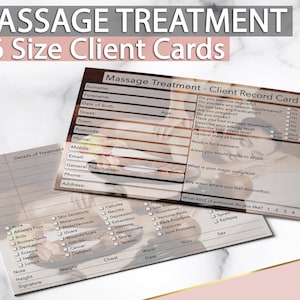 Massage Client Card / Client Record Card / Treatment Consultation Card ...