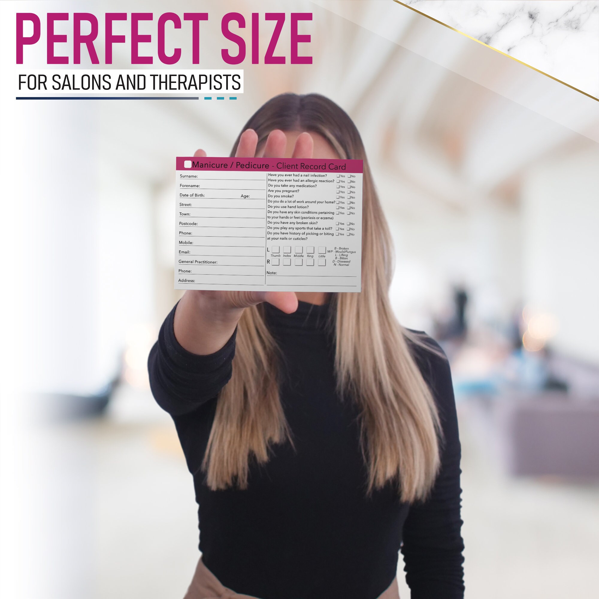 Manicure / Pedicure Client Card / Client Record Card / Treatment ...