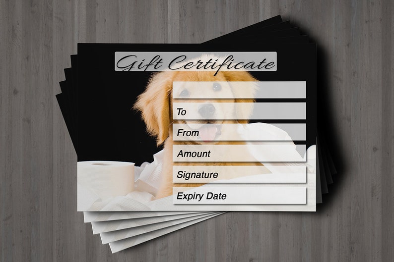 Blank Gift Voucher Cards for Vet Pet Cosmetics Veterinarian Pet Hotel ...