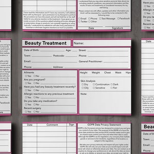 Beauty Client Card / GDPR Compliant Client Record Card / - Etsy