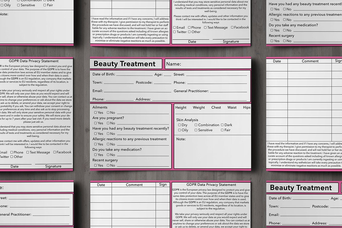 Beauty Client Card / GDPR Compliant Client Record Card / - Etsy
