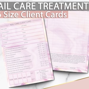 Nail Care Client Card / Client Record Card / Treatment Consultation ...
