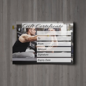 Blank Gift Voucher Cards for Gym Personal Trainer Workout Crossfit ...