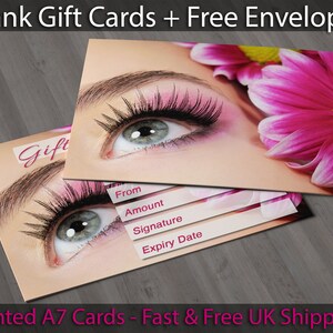 Blank Gift Voucher Cards for Beauty Salons Lash Lift Eyelash Extension ...