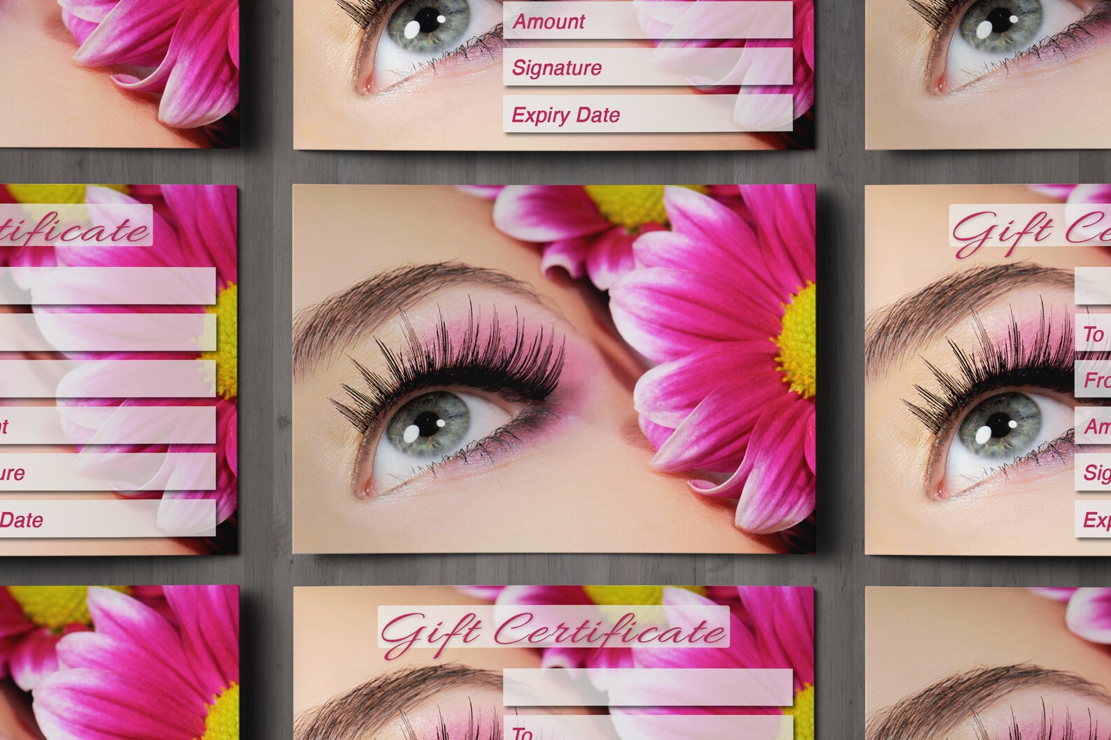 Blank Gift Voucher Cards for Beauty Salons Lash Lift Eyelash Extension ...