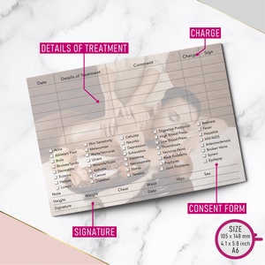 Massage Client Card / Client Record Card / Treatment Consultation Card ...