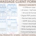 Massage Client Record Form Consultation Treatment Salon Stationery ...