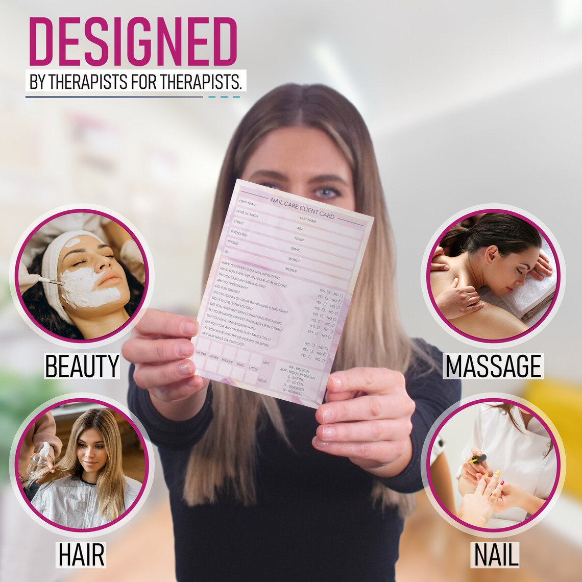 Nail Care Client Card / Client Record Card / Treatment Consultation ...