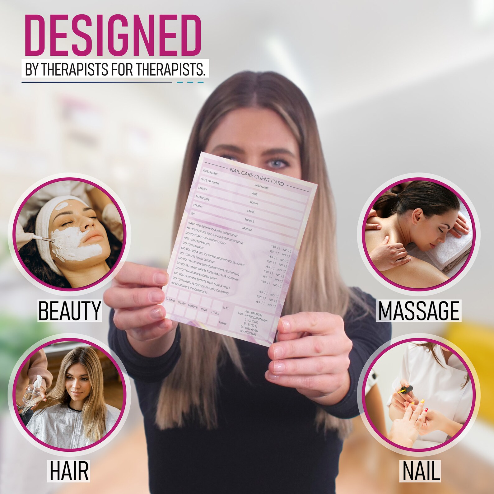 Nail Care Client Card / Client Record Card / Treatment Consultation ...
