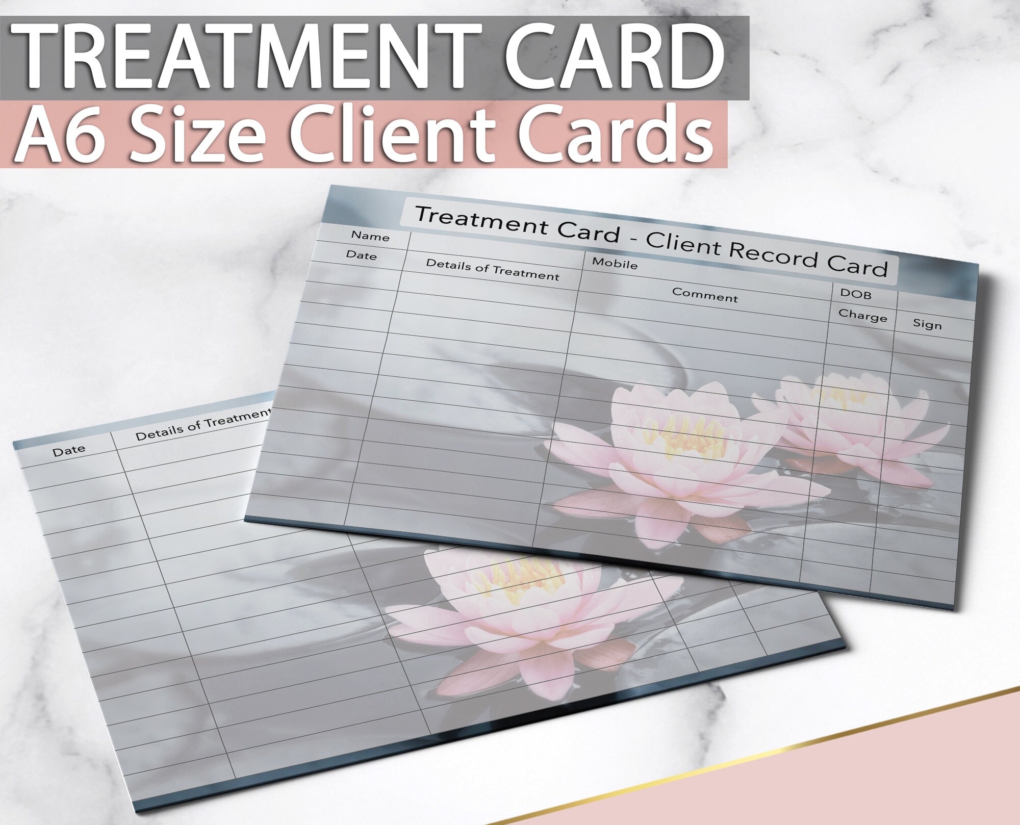 Treatment Client Card / Client Record Card / Treatment Consultation ...