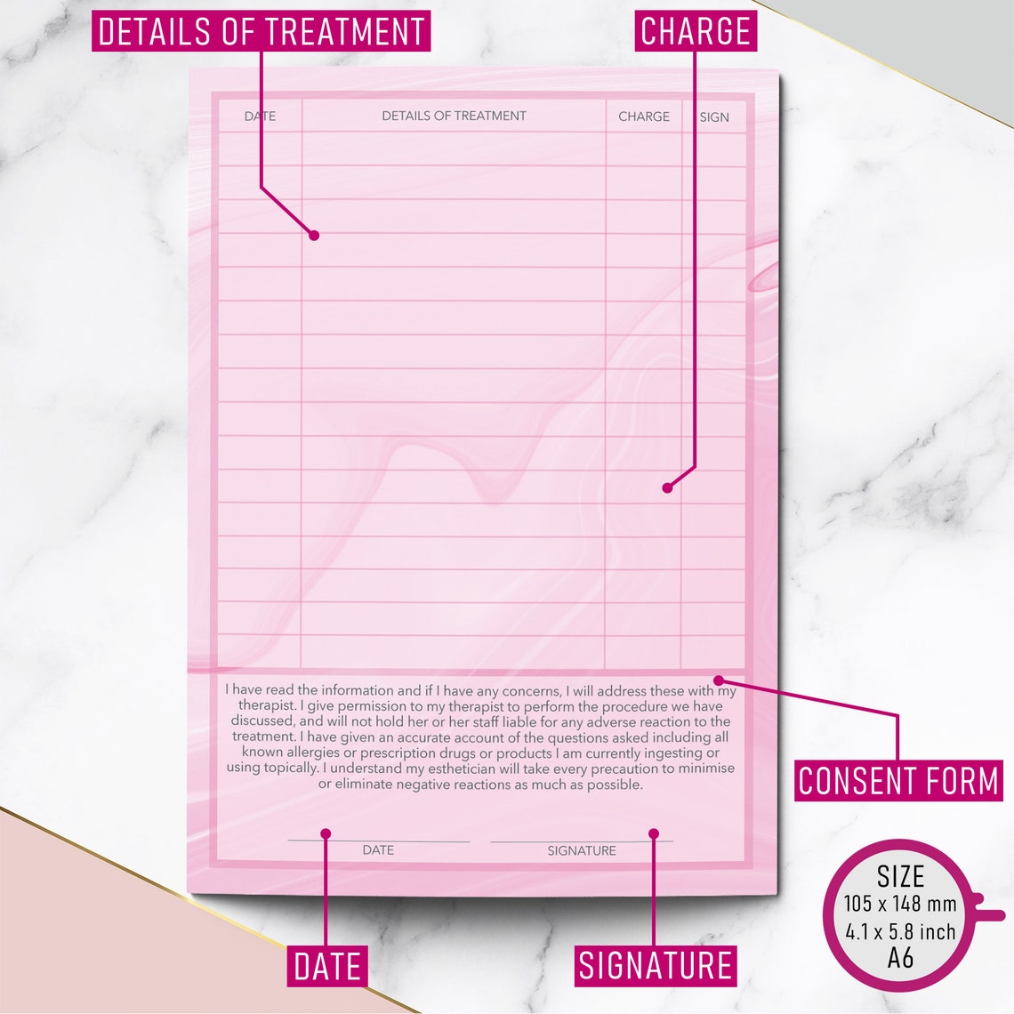 Treatment Record Client Card / Client Record Card / Treatment ...
