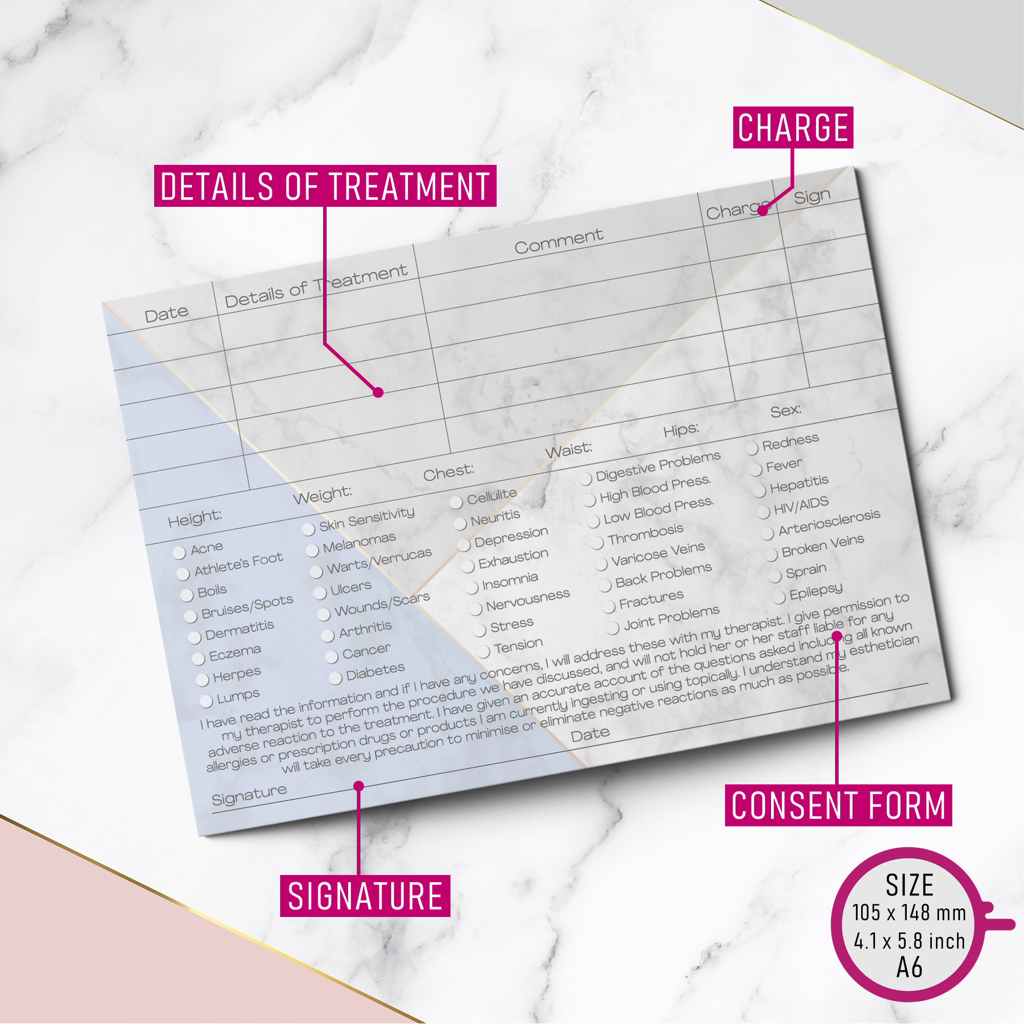 MASSAGE CLIENT CARD / Client Record Card / Treatment Customer ...