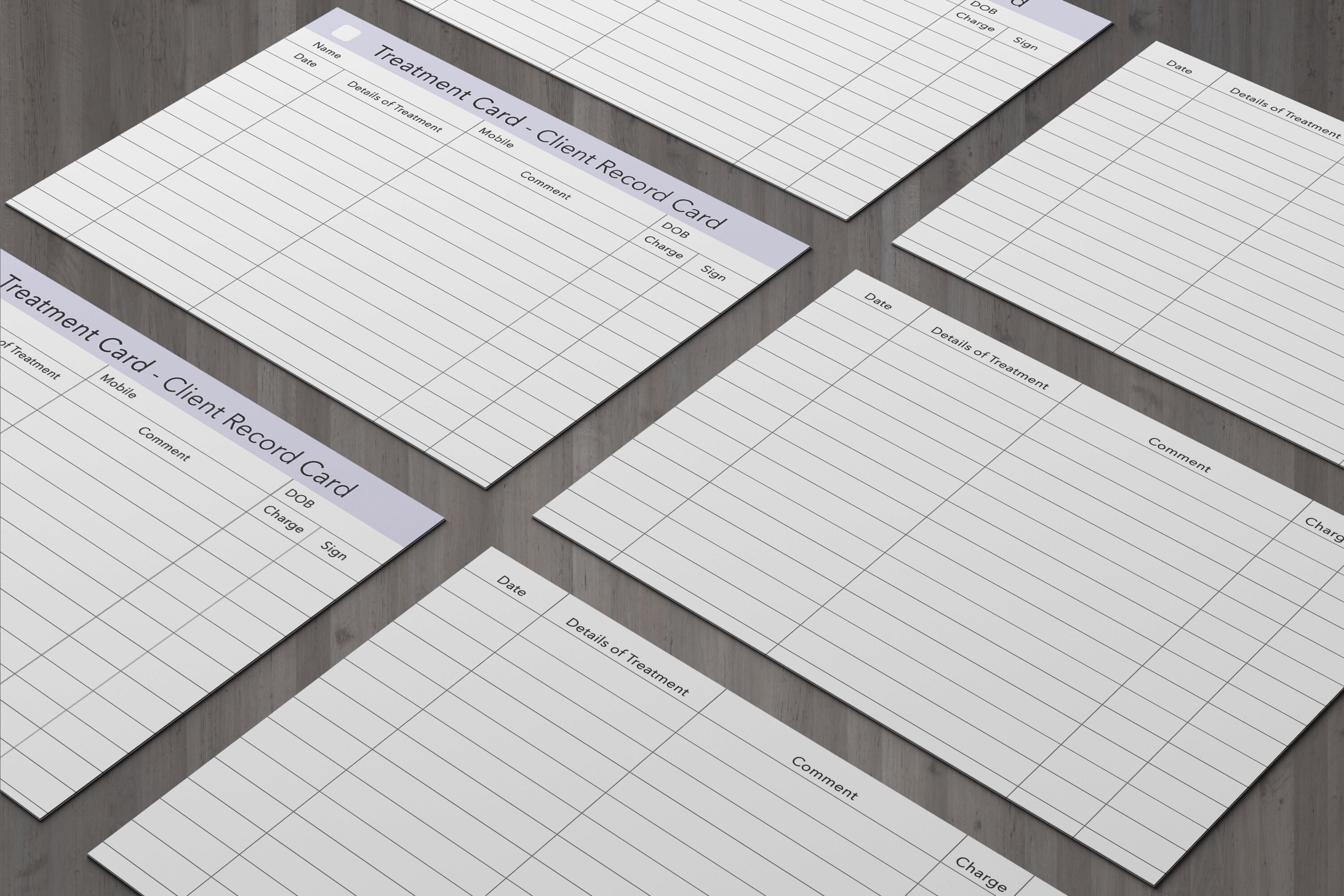 Treatment Client Card / Client Record Card / Treatment | Etsy