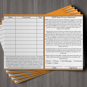 Massage Client Card / GDPR Compliant Client Record Card / - Etsy