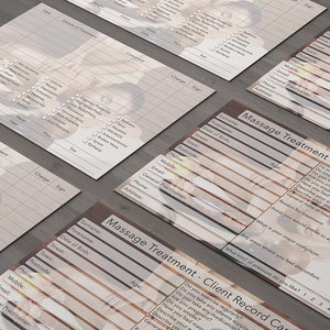 Massage Client Card / Client Record Card / Treatment | Etsy