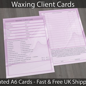 Waxing Client Card / Client Record Card / Treatment | Etsy
