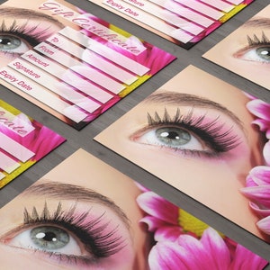 Blank Gift Voucher Cards for Beauty Salons Lash Lift Eyelash Extension ...