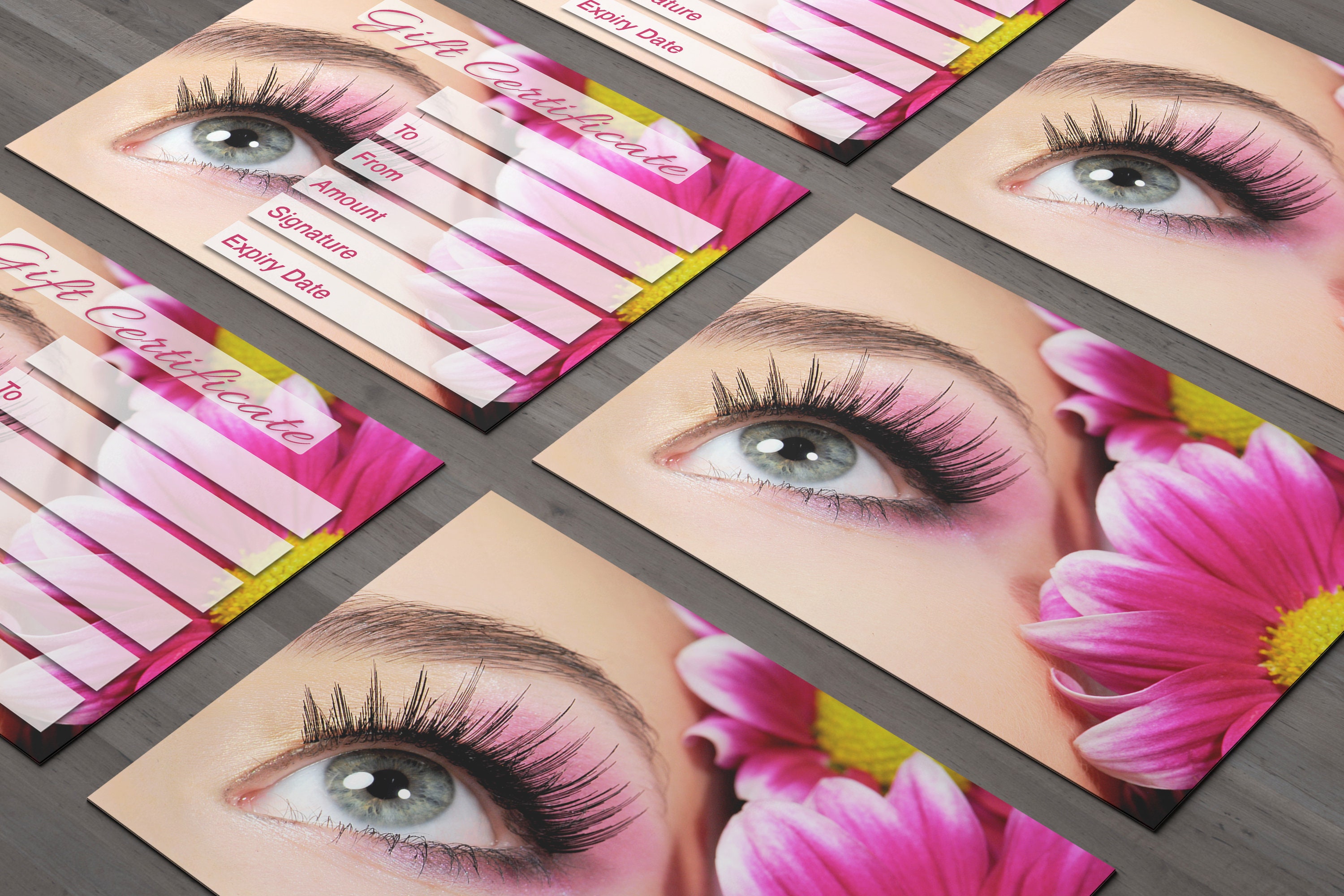 Blank Gift Voucher Cards for Beauty Salons Lash Lift Eyelash Extension ...