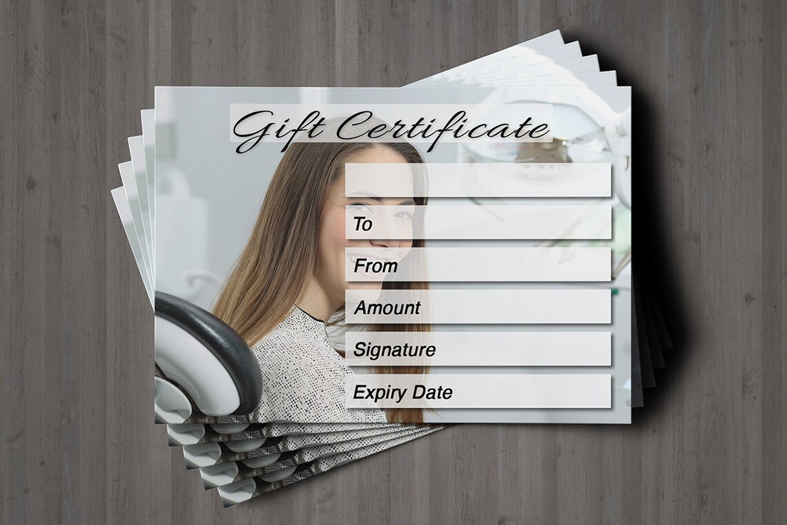 Blank Gift Voucher Cards for Dentist Tooth Technician - Etsy