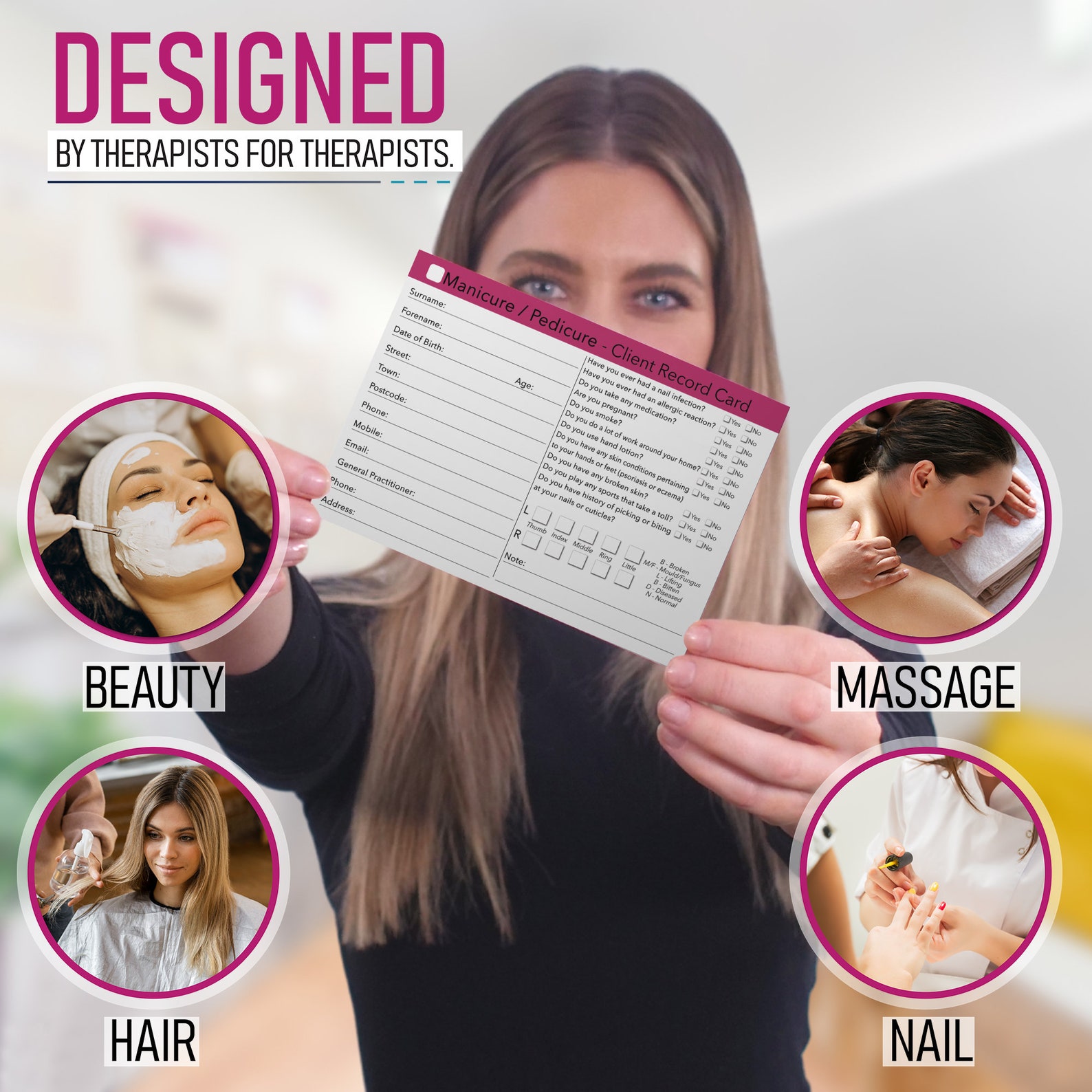Manicure / Pedicure Client Card / Client Record Card / Treatment ...