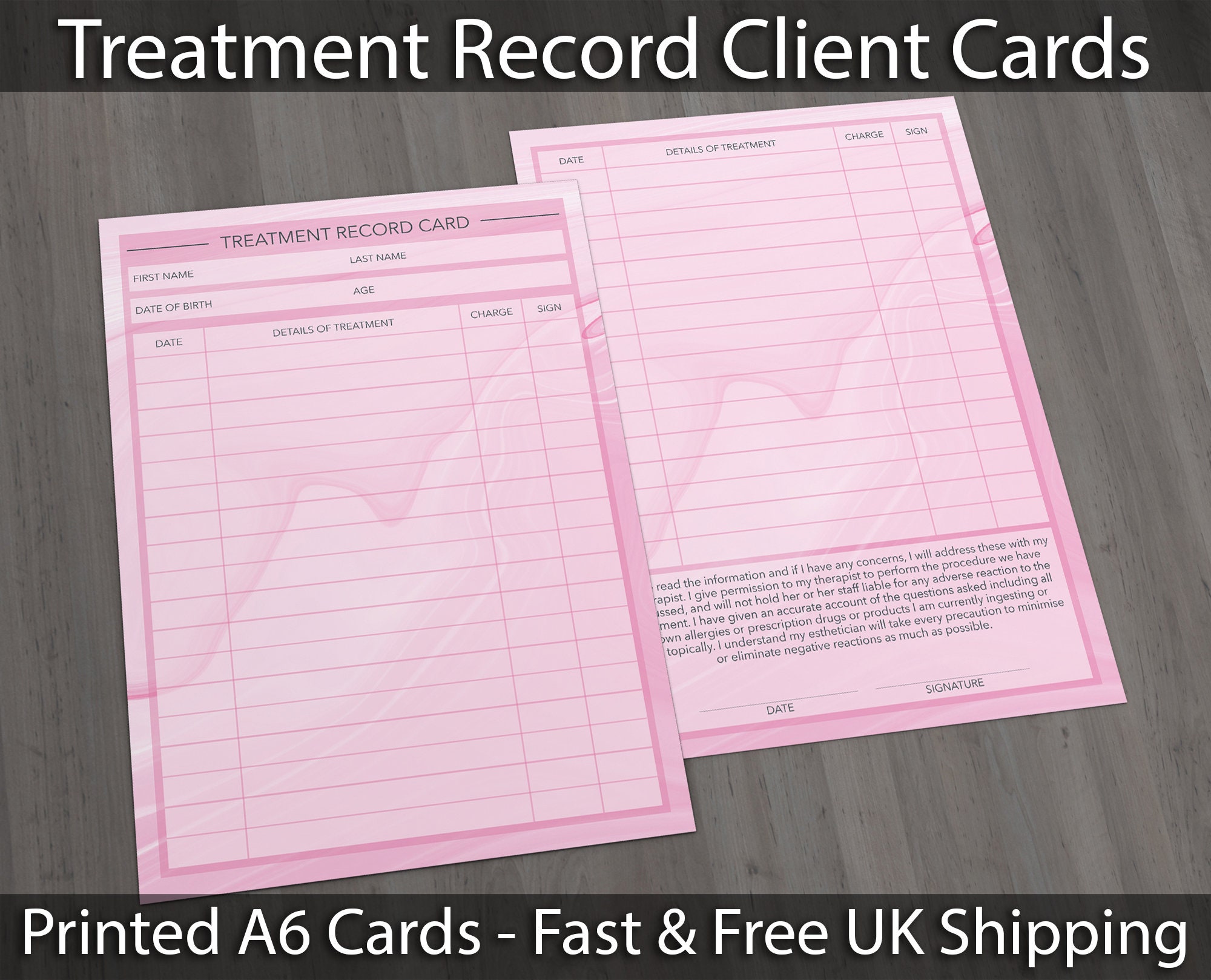 Treatment Record Client Card / Client Record Card / Treatment | Etsy