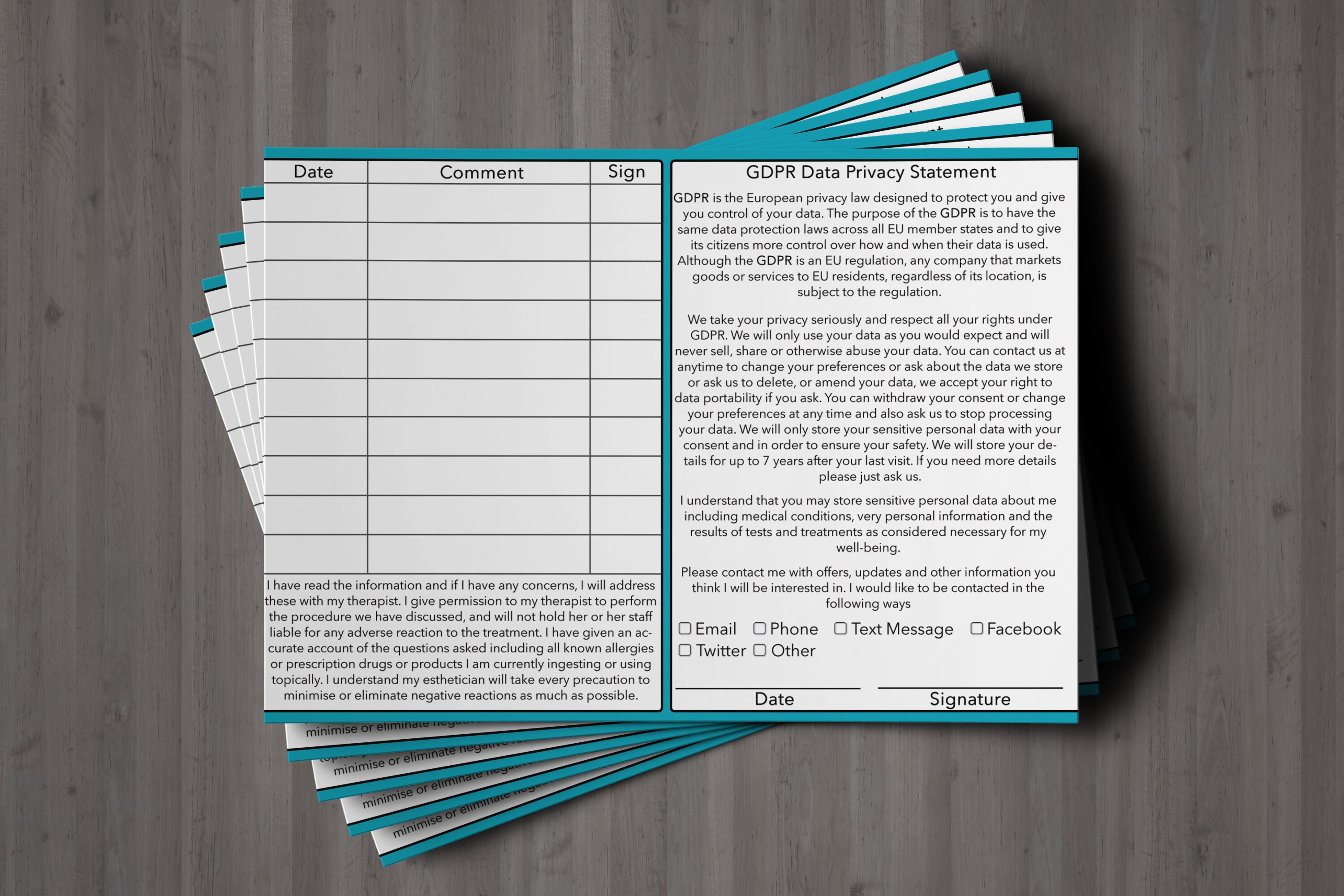 Lash Lift Client Card / GDPR Compliant Client Record Card / - Etsy