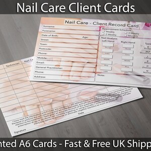 Nail Care Client Card / Client Record Card / Treatment | Etsy