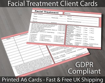 Makeup Client Card / Client Record Card / Treatment Consultation Card ...