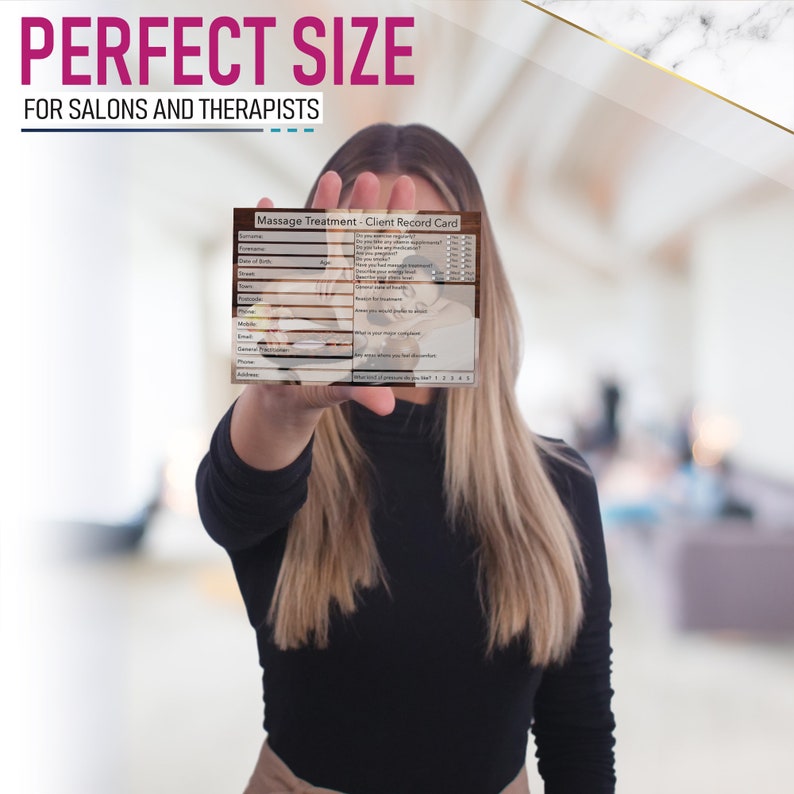 Massage Client Card / Client Record Card / Treatment Consultation Card ...