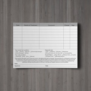 Hairdressing Client Card / Client Record Card / Treatment Consultation ...