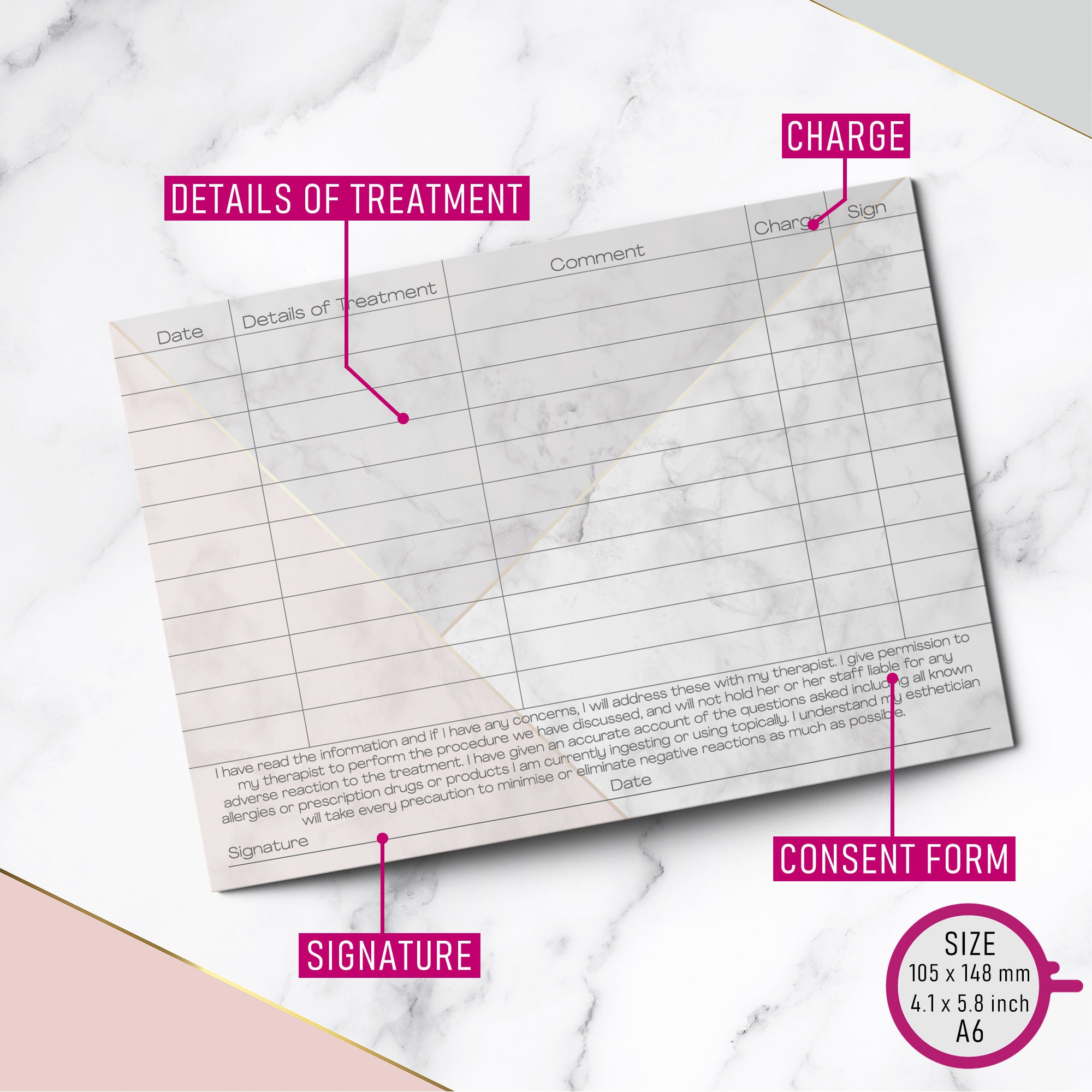 Beauty Client Card / Client Record Card / Treatment Consultation Card ...