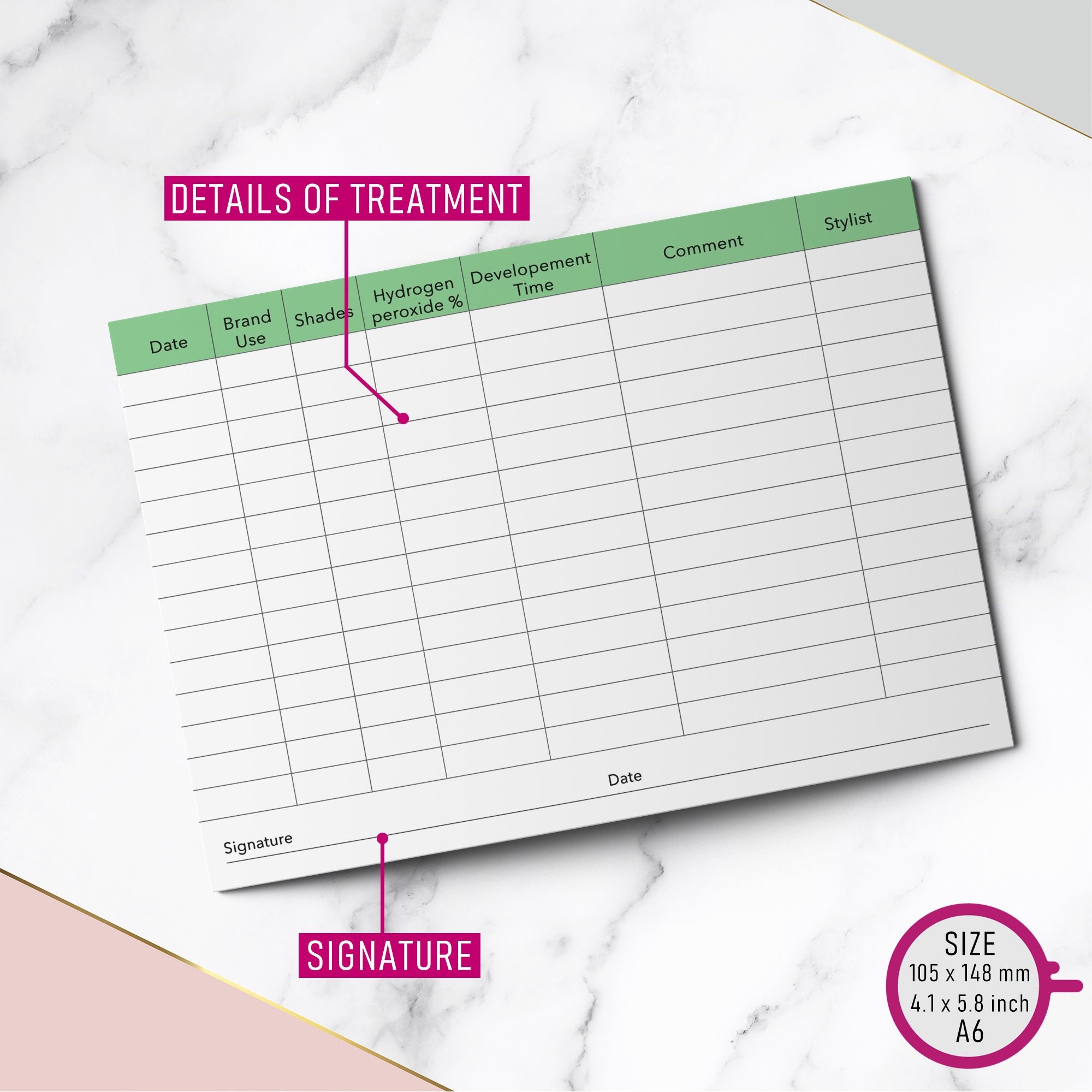 Tining Client Card / Client Record Card / Treatment Consultation Card ...