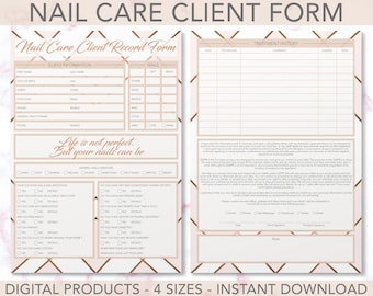 Nail Care Client Form - Etsy
