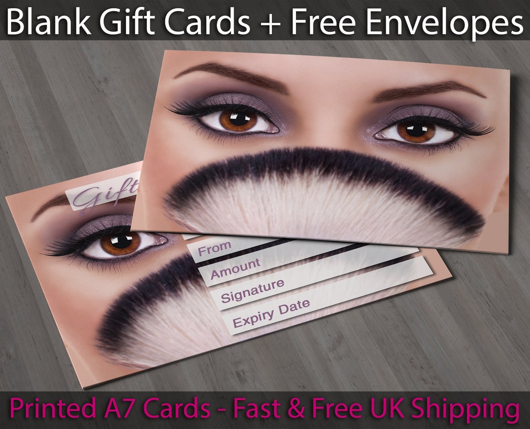 Blank Gift Voucher Cards for Beauty Salons Lash Lift Eyelash Extension ...